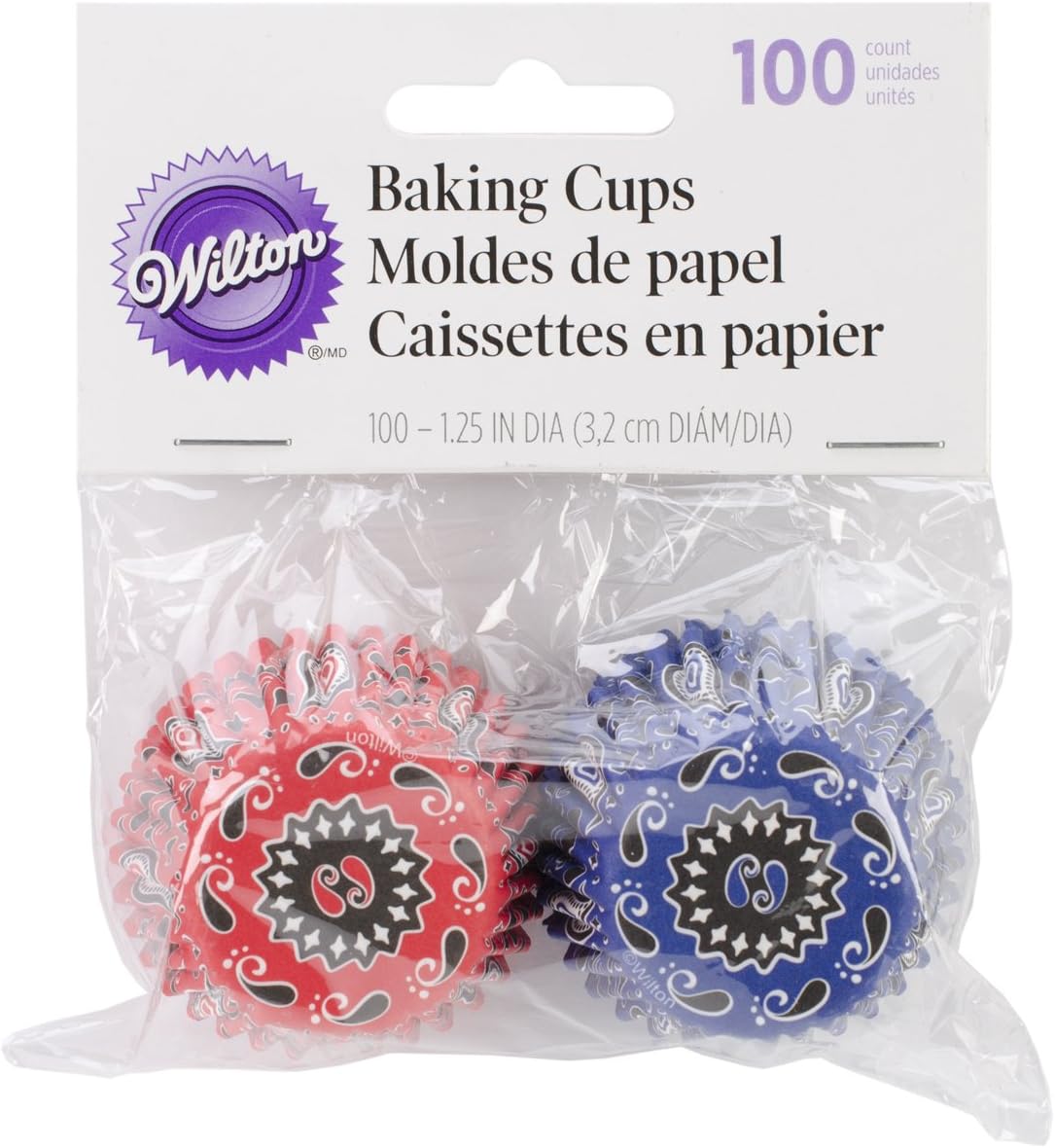 Amazon.com: Wilton Baking Cups,Mini, Bandana Print, 100-Pack : Home ...