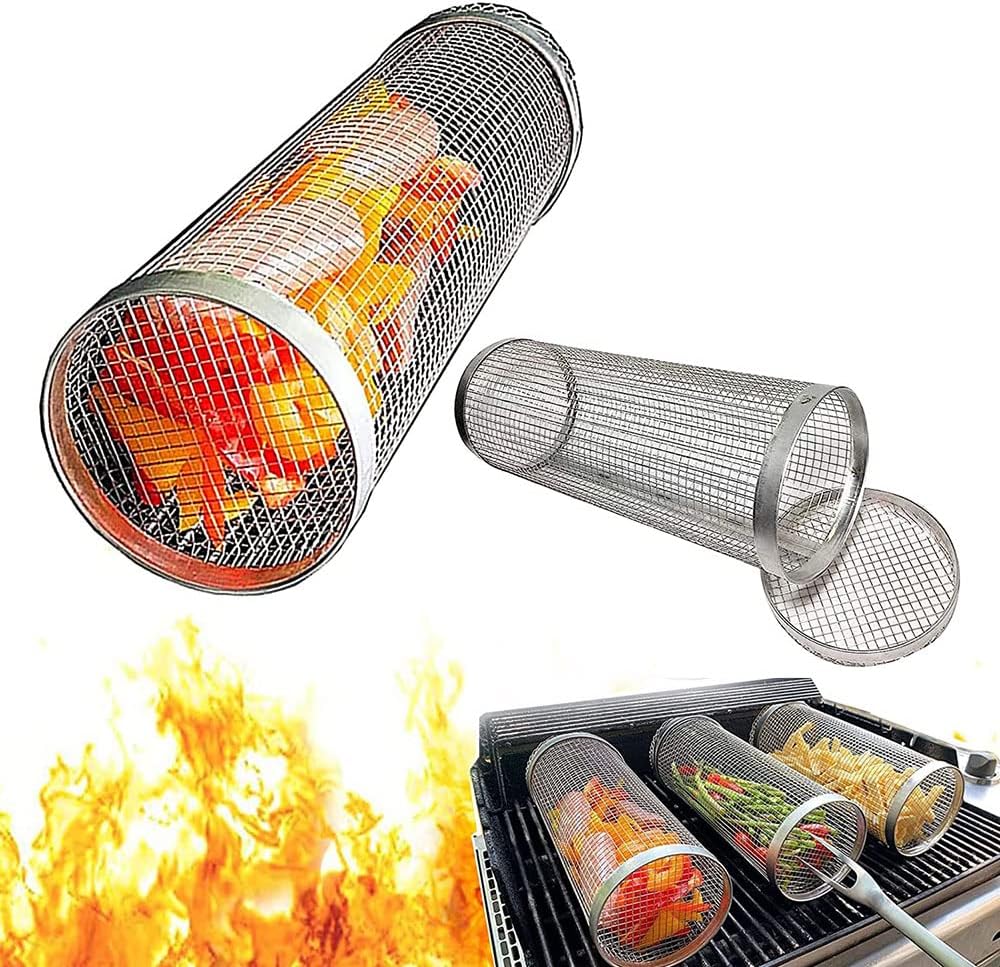 Amazon.com: BBQ Net Tube - Rolling Grilling Basket, Greatest Grilling ...