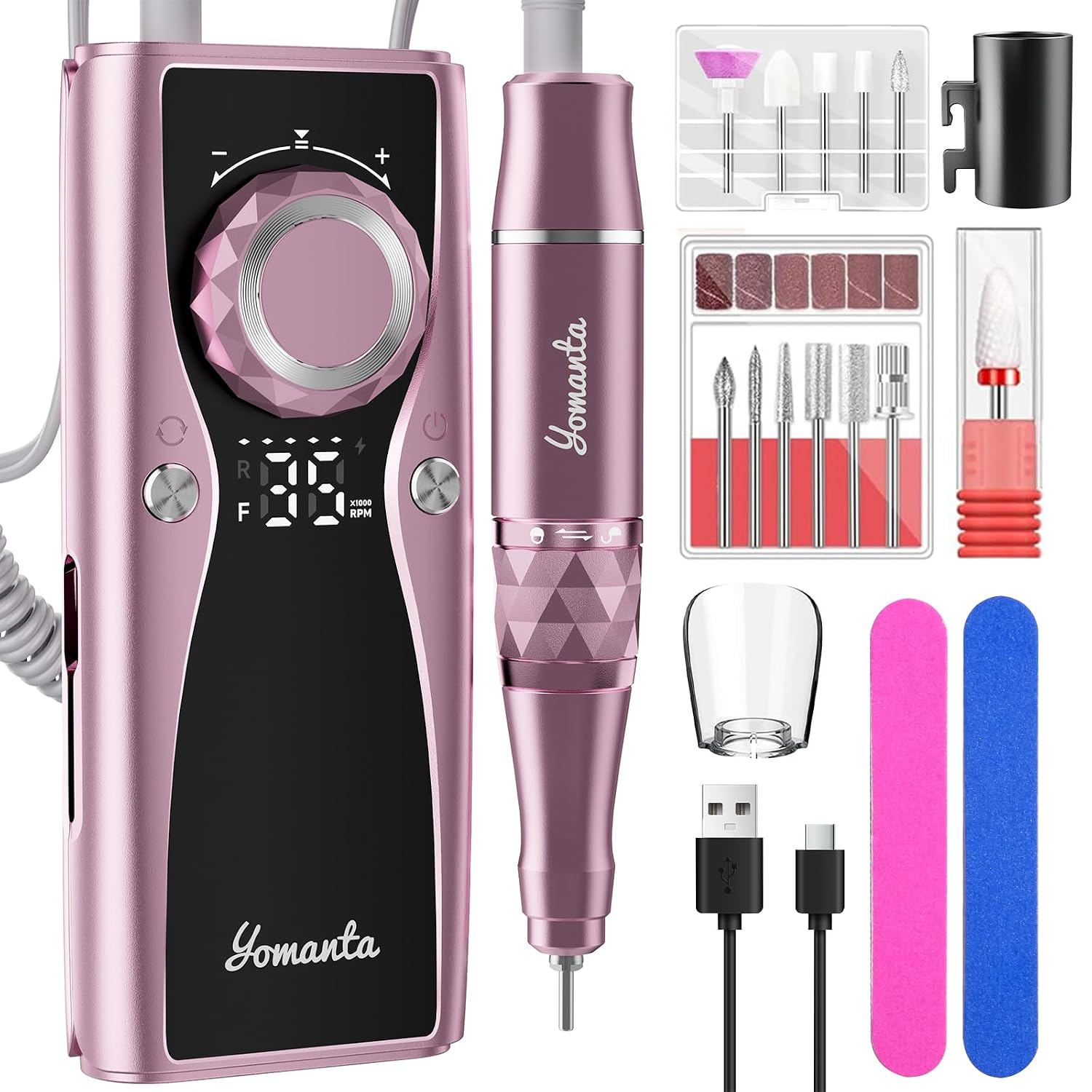 Amazon.com: Electric Nail Drill Professional Kit: 35,000 RPM USB ...