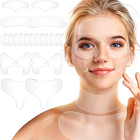 Amazon.com: 18 Pieces Reusable Facial Chest Neck Silicone Pad Set, 16 ...