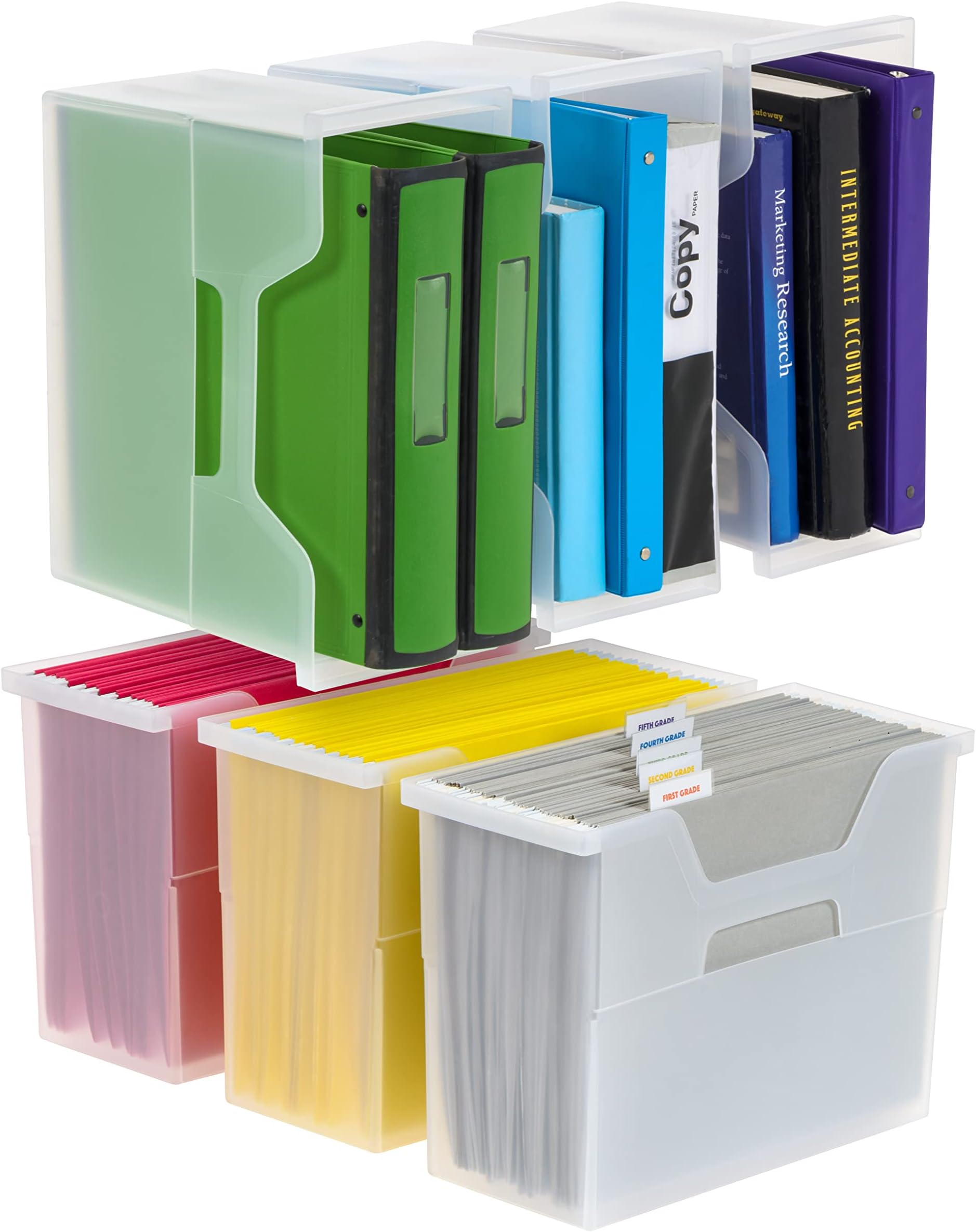 Medium Portable Desktop File Box With Open Lid 6 Pack | Desertcart ...