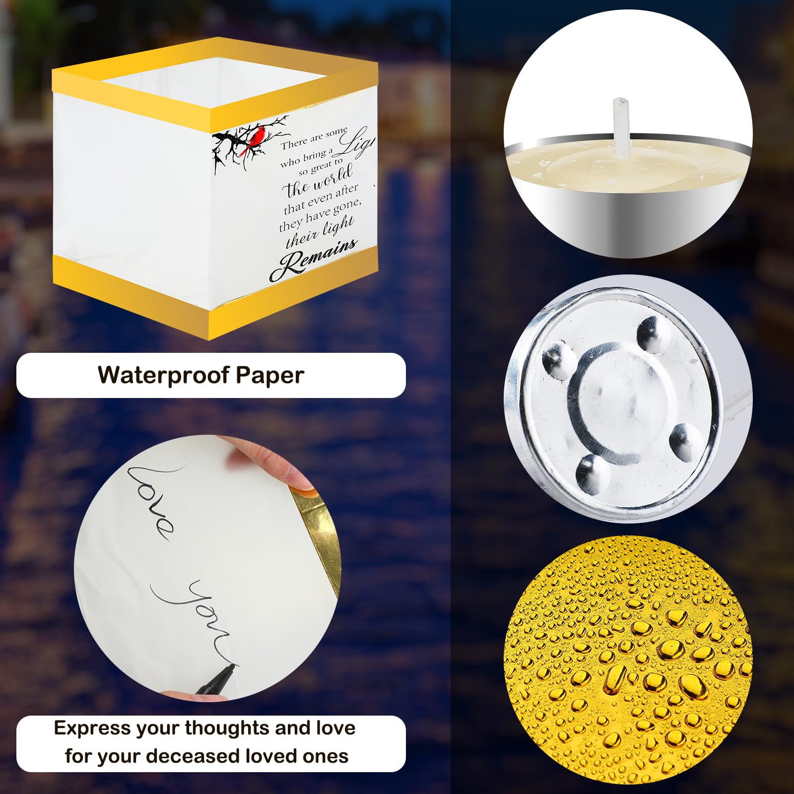 Snapklik.com : Tujoe 36 Set Chinese Floating Square Paper Lanterns For ...