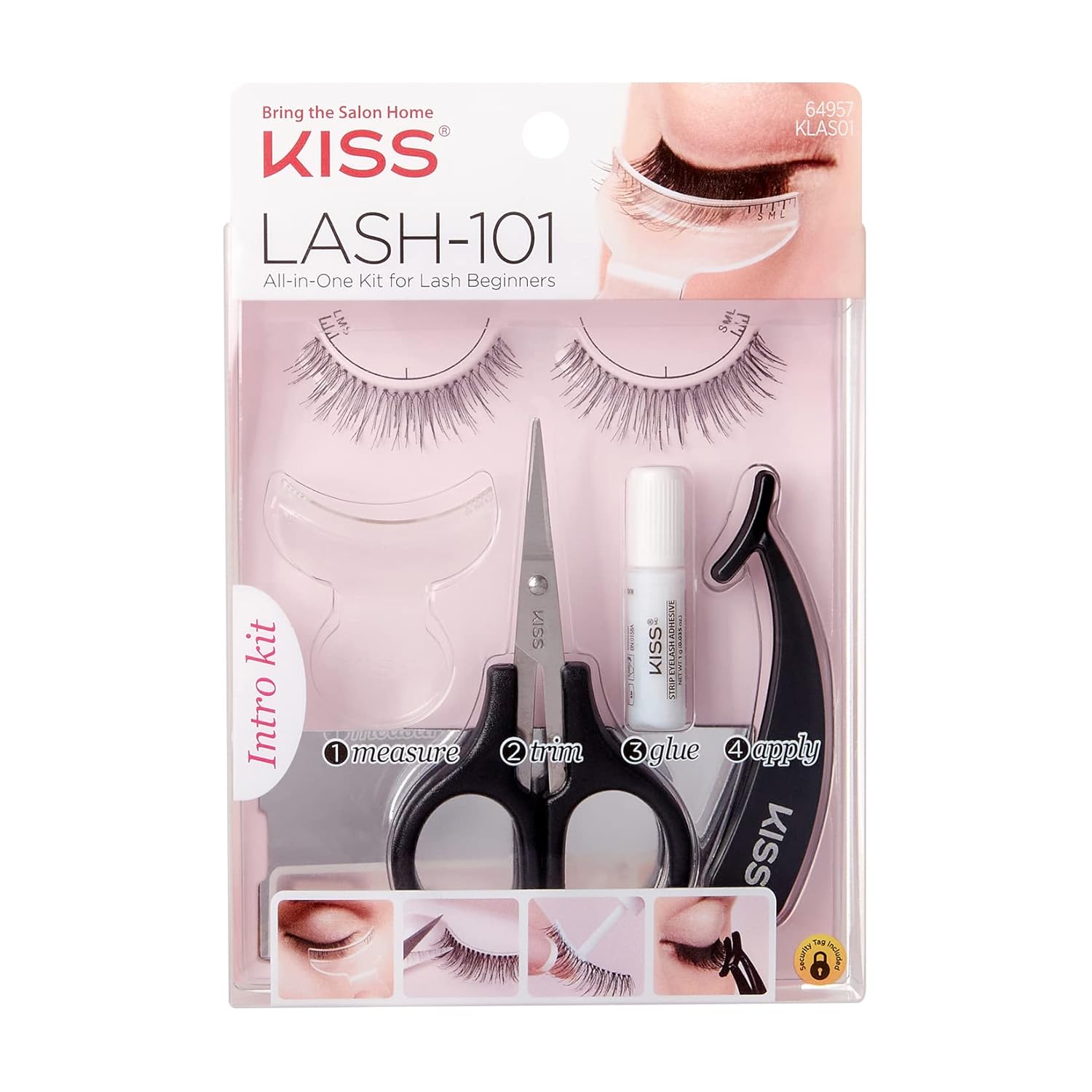 Amazon.com: KISS LASH-101 All-In-One False Eyelashes Kit for Beginners ...