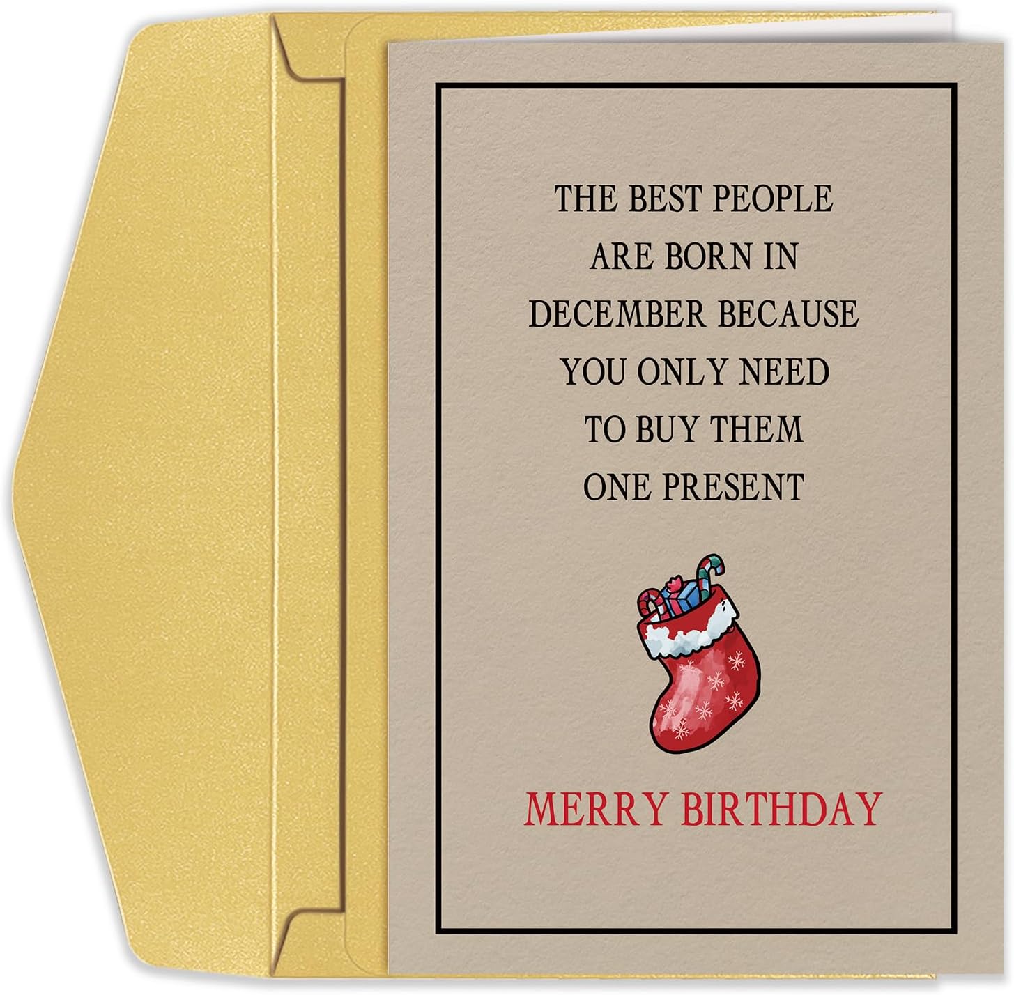 Amazon.com : Funny December Birthday Card, Christmas Birthday Card ...