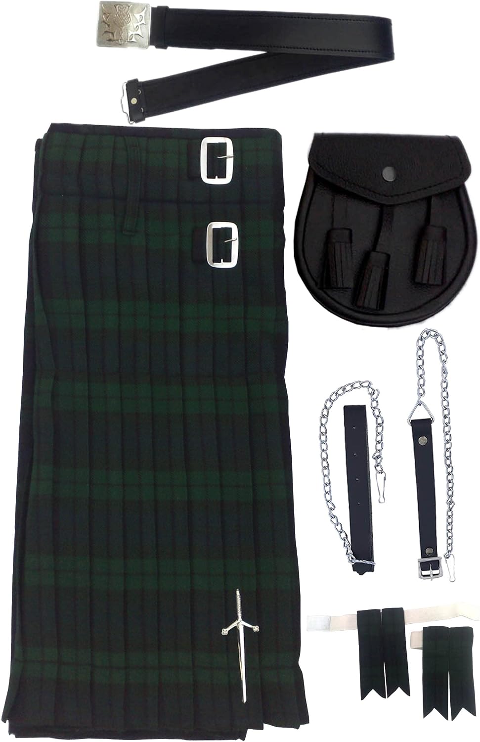 Amazon.com: Budget Kilt Outfit, Kilt Set, kilt for men, Irish Kilt ...