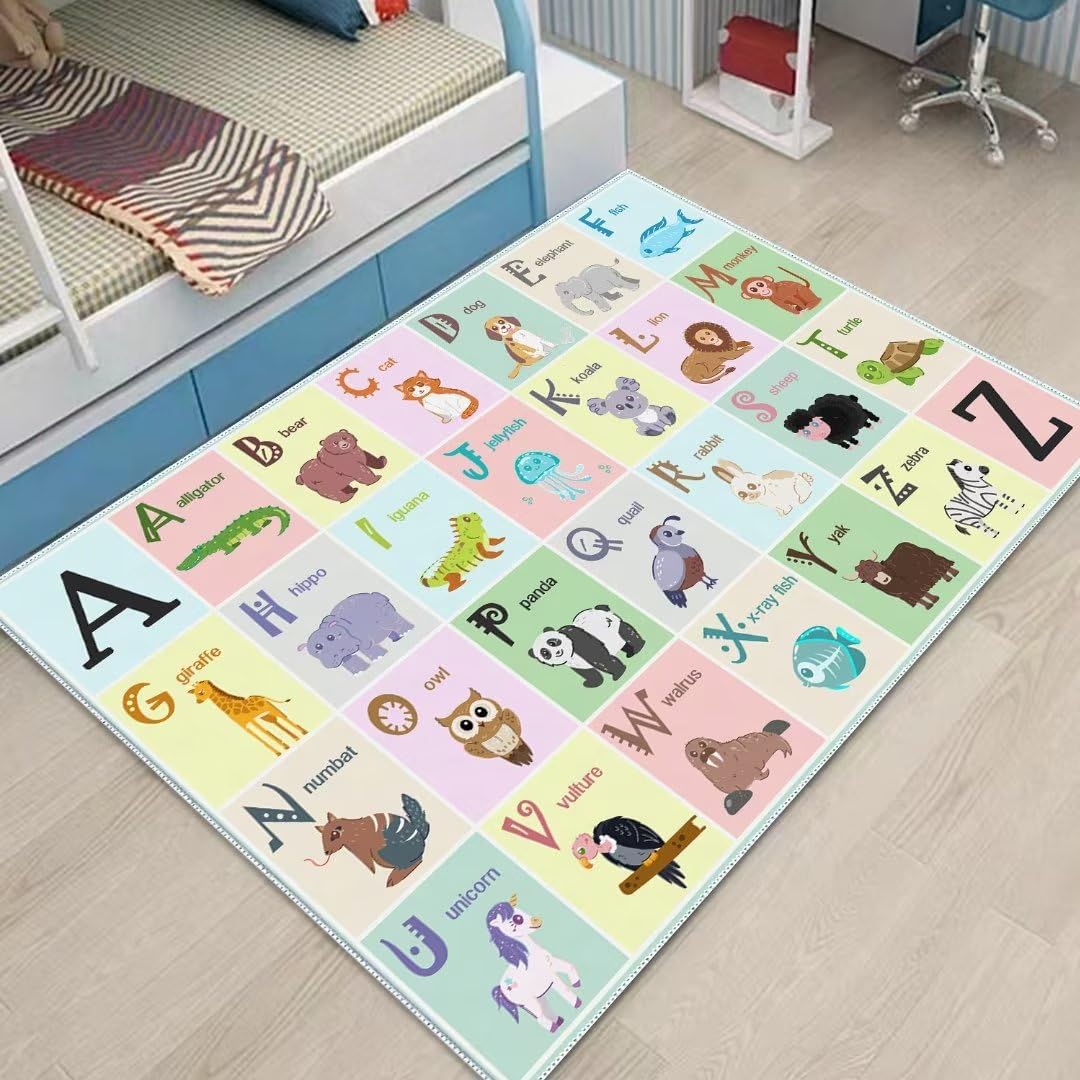 Amazon.com: YLZLDKH ABC Alphabet Rug Carpet for Kids, Educational Area ...