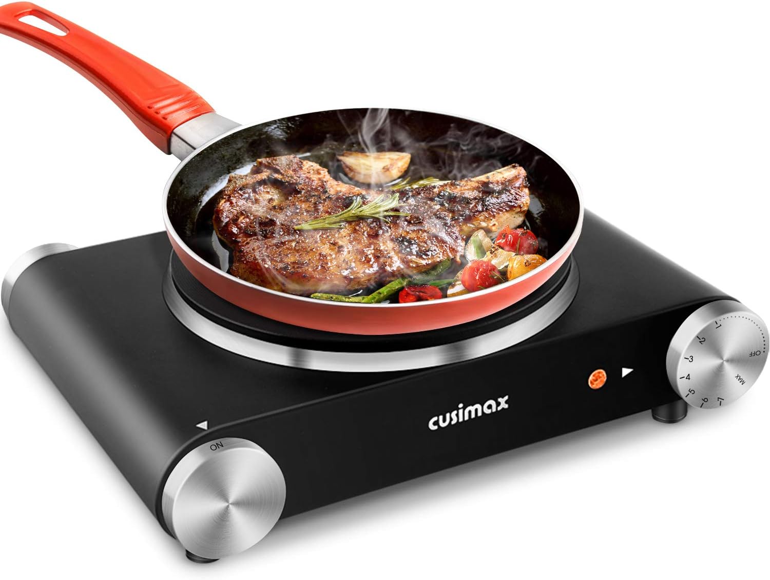 Amazon.com: Kitchen Countertop Cast-Iron Single Burner - Stainless ...
