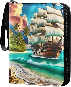 Amazon.com: FLildon Sea Pirate Ship Card Binder 4 Pocket Trading Card ...