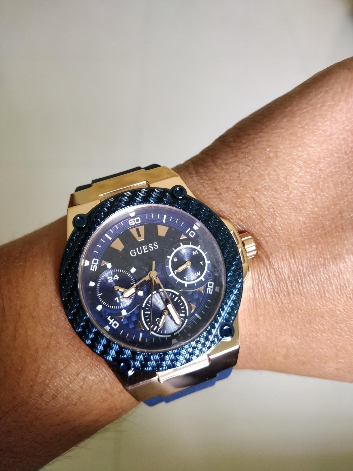 Guess Silicone Zena Analog Blue Dial Women Watch - W1094L2, Blue Band ...