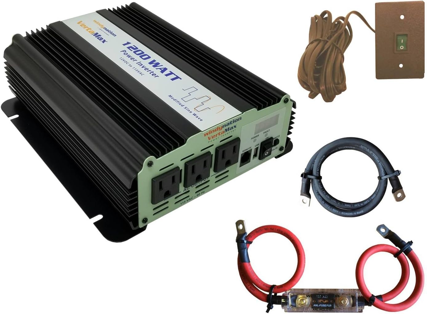 Amazon.com: VertaMax Modified 1200 Watt (2400W Surge) 12V 12 Volt Power ...