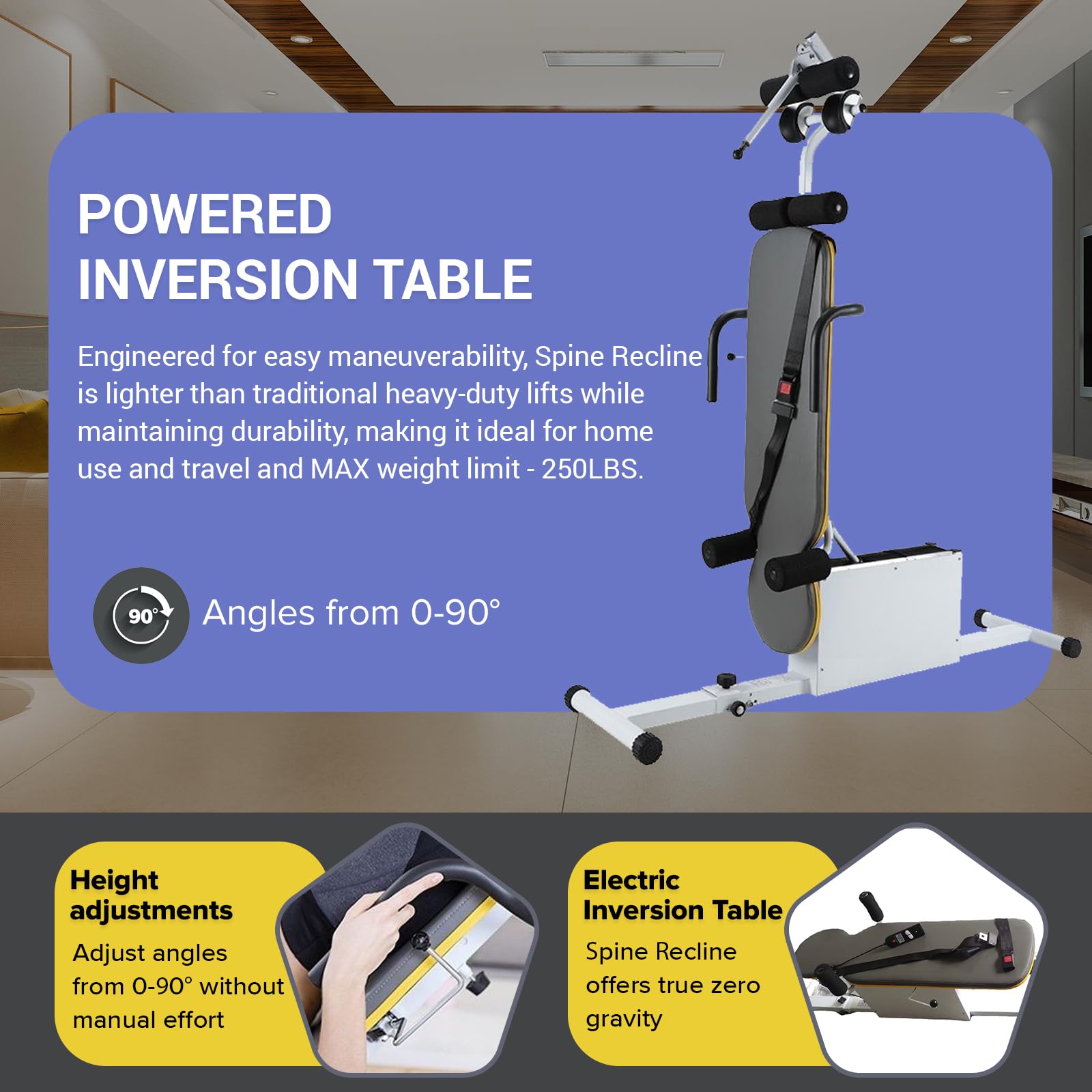 Snapklik.com : Spine Recline Electric Inversion Table Clinical Grade ...