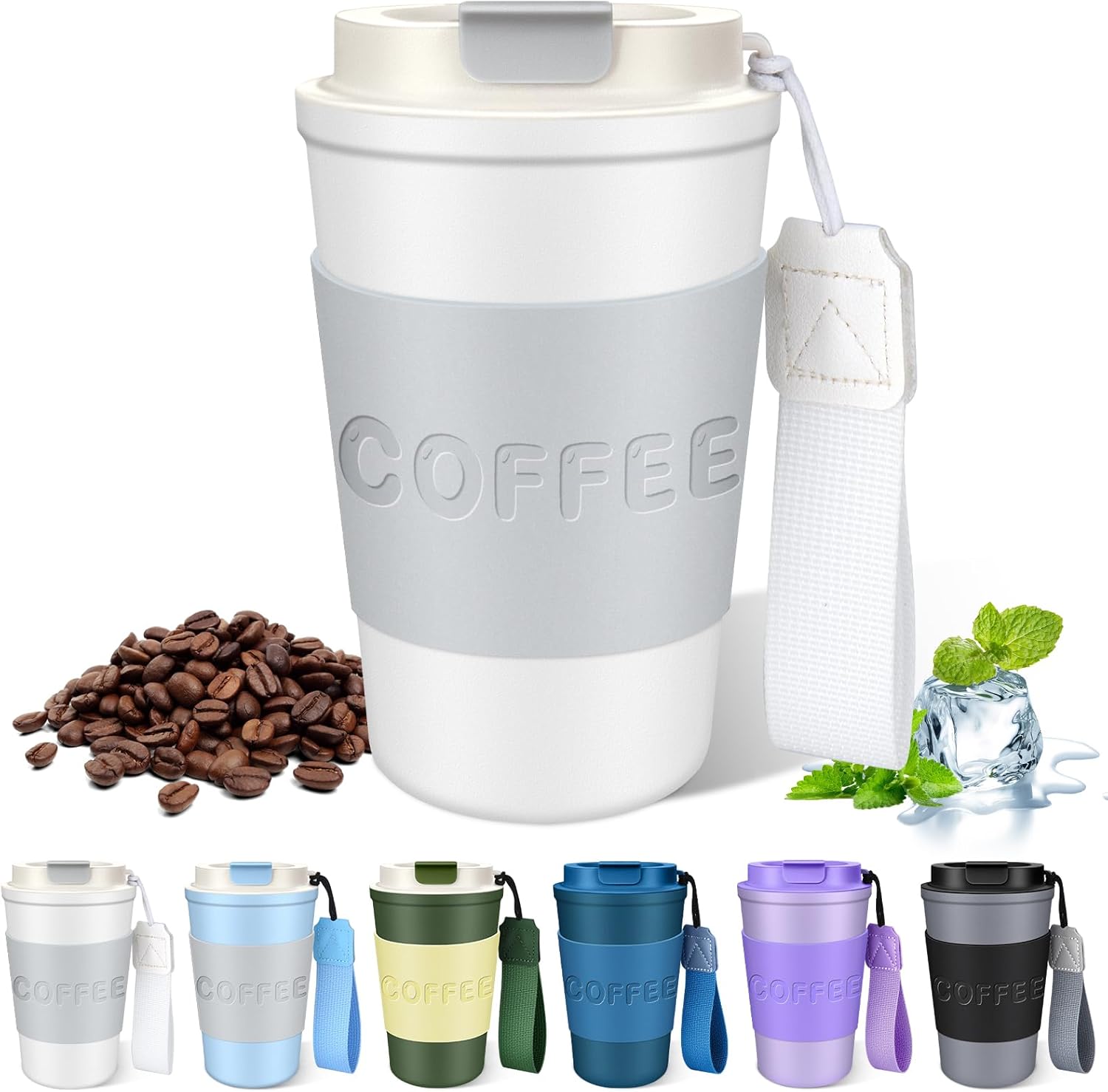 Amazon.com: YUTGSMPO Insulated Coffee Mug 12oz, Leakproof Coffee Cup ...
