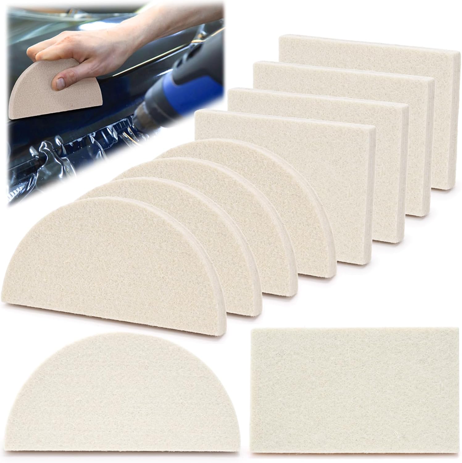 Amazon.com: ELFULLY 8 Pcs Window Tint Squeegee, Wool Felt Squeegee ...