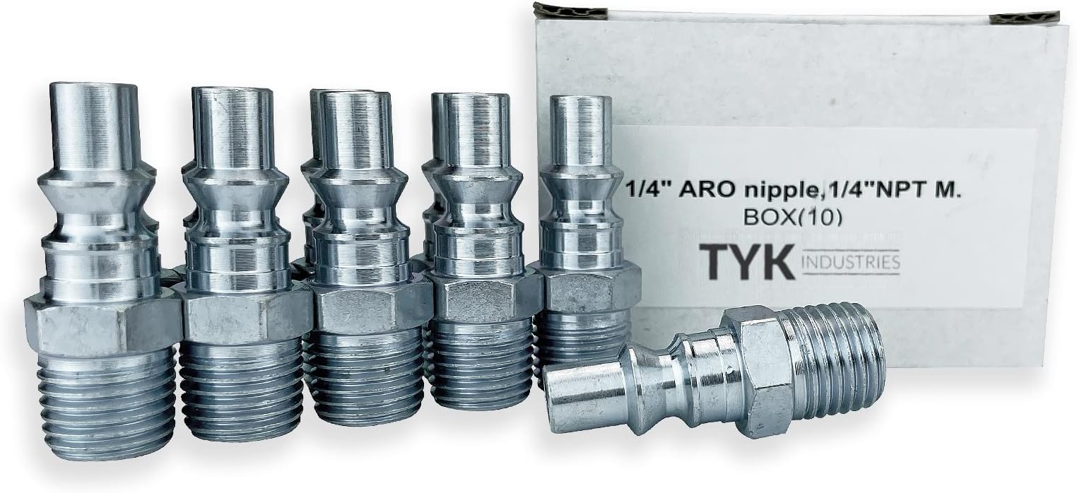10 ARO Style 1/4" NPT Male Coupler Nipples for Shop Air Line Hose Tools ...