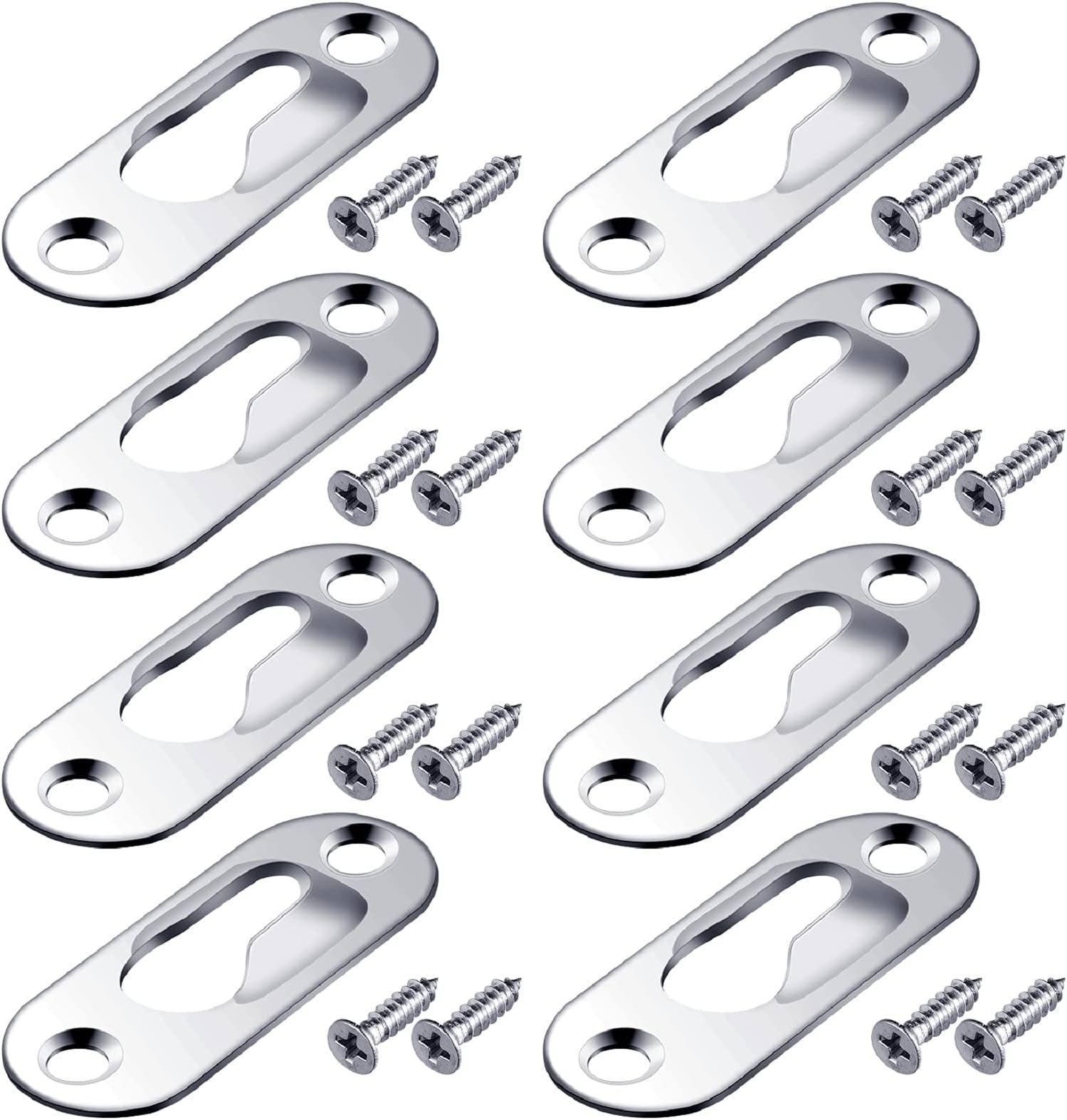 LISHINE 100 Pcs Metal Keyhole Hangers with 200 Pcs Screws - Fasteners ...