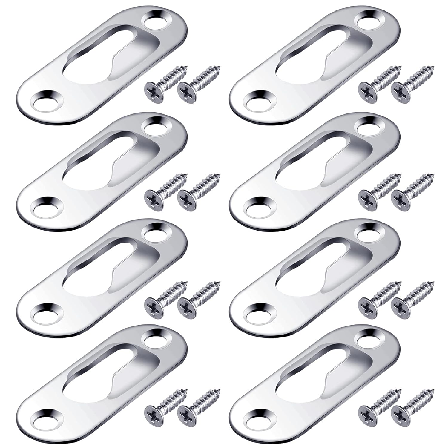 40 Pieces Single Keyhole Picture Hanger with 80 Pieces Screws Metal ...