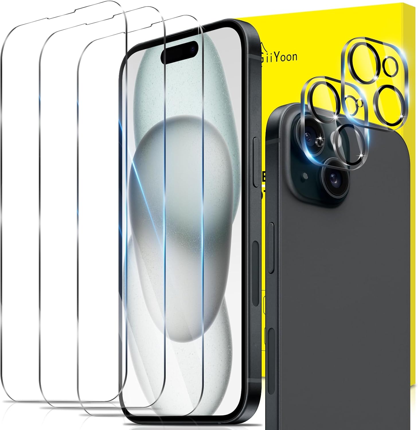 GiiYoon [2+3 Pack] Screen Protector for iPhone 15 Plus with 3 Pack ...
