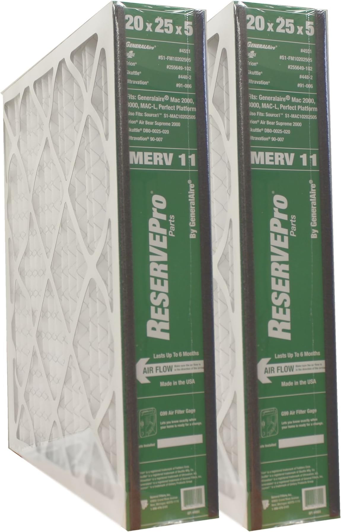 GeneralAire # 4551 for 4501 ReservePro 20x25x5 furnace filter,-Exact ...