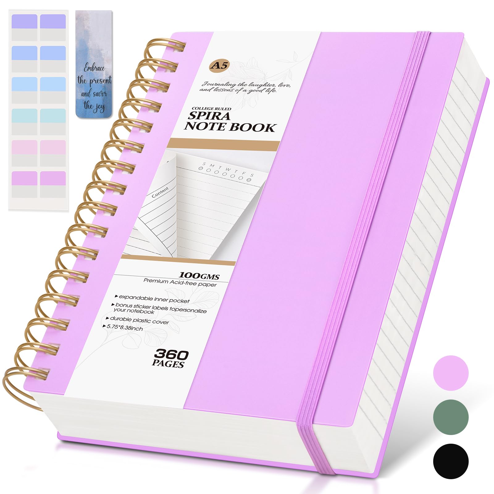 Spiral Notebook Journal 360 Pages College Ruled Notebooks Lined Thick ...