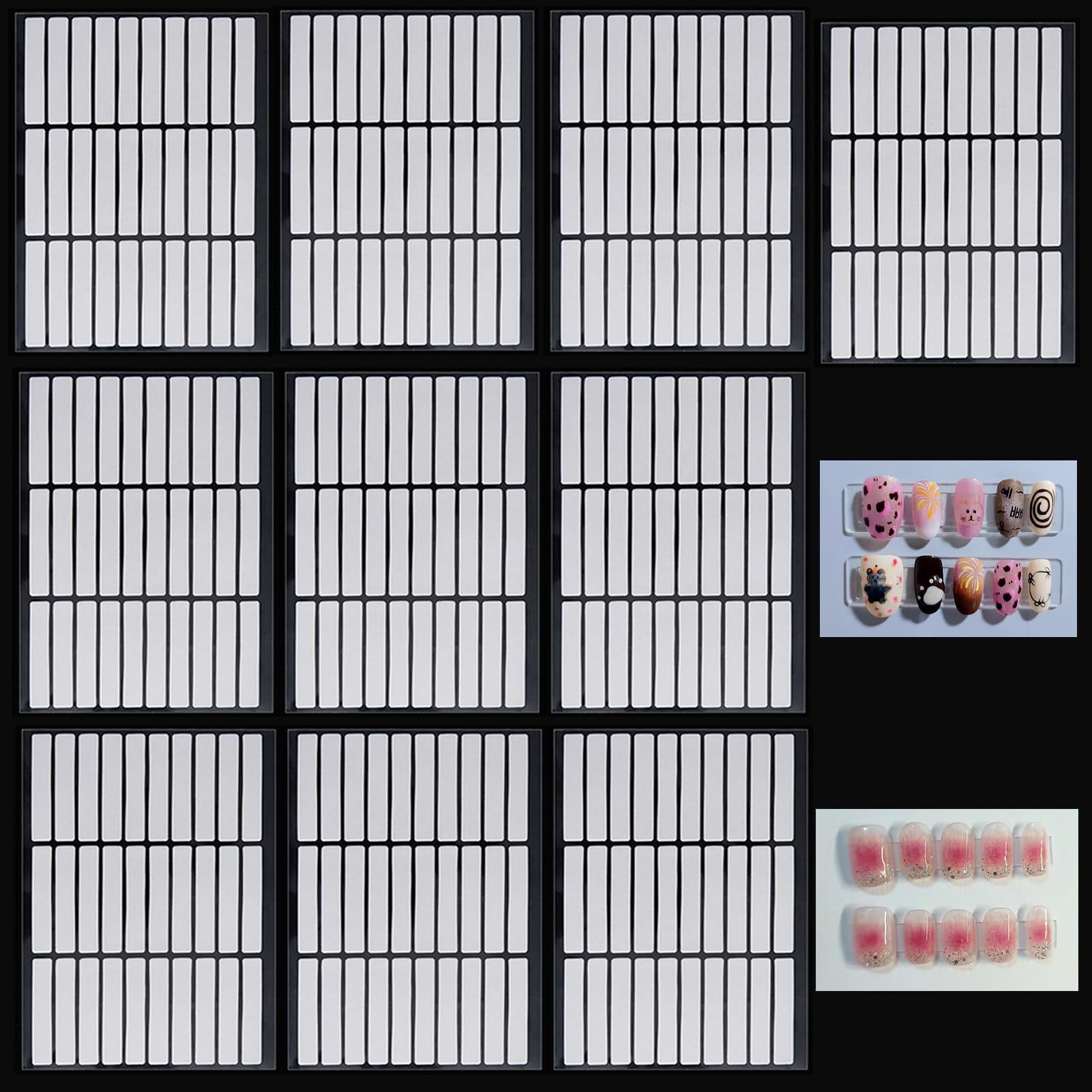 Amazon.com: 10 Sheets Double Sided Tape Nail Tape for Press On Nails ...