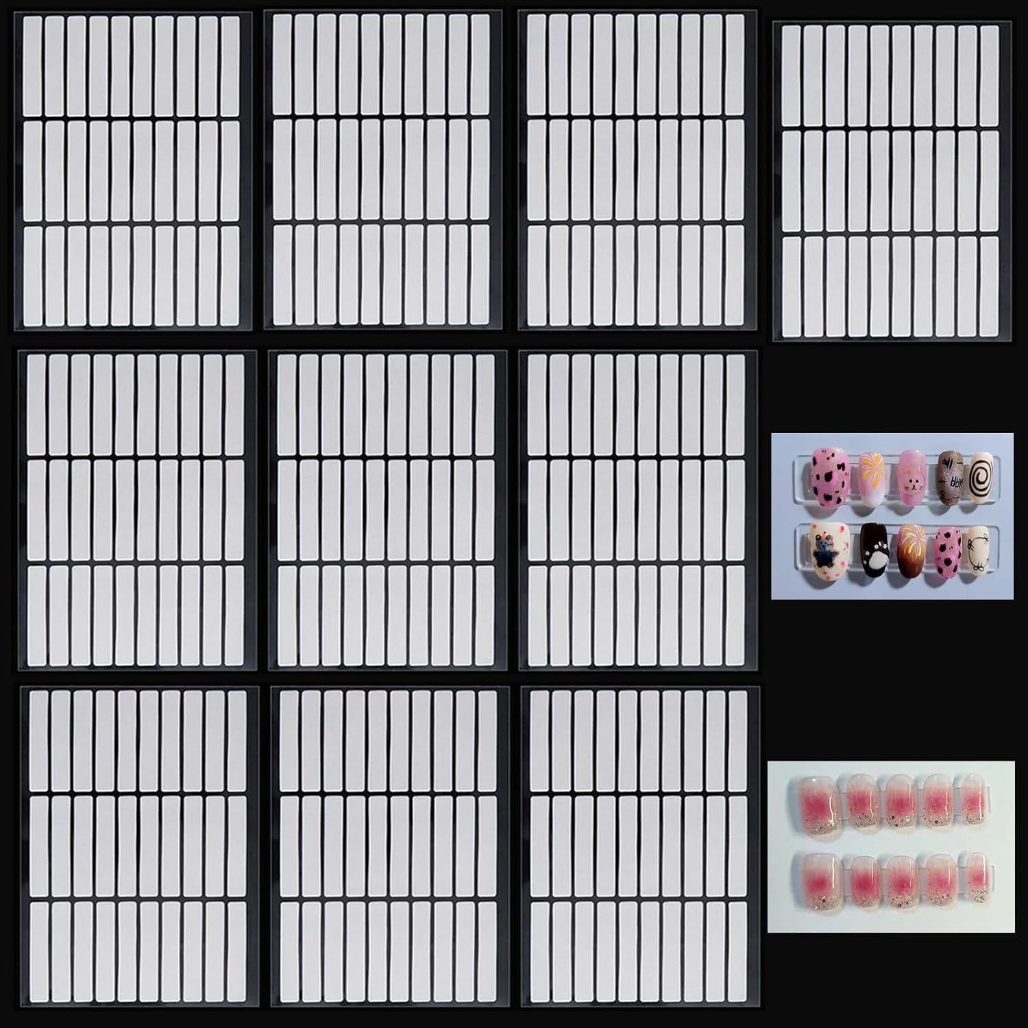 Amazon.com: 10 Sheets Double Sided Tape Nail Tape for Press On Nails ...