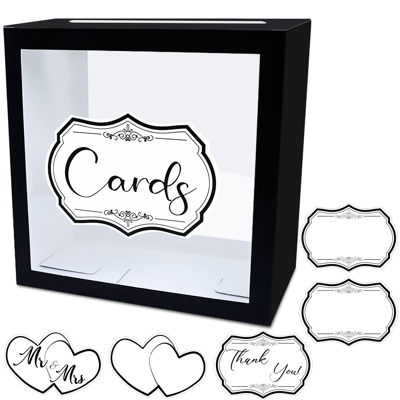 Amazon.com: FALIZIFU Black Card Box for Party Gift Card Box Holder ...