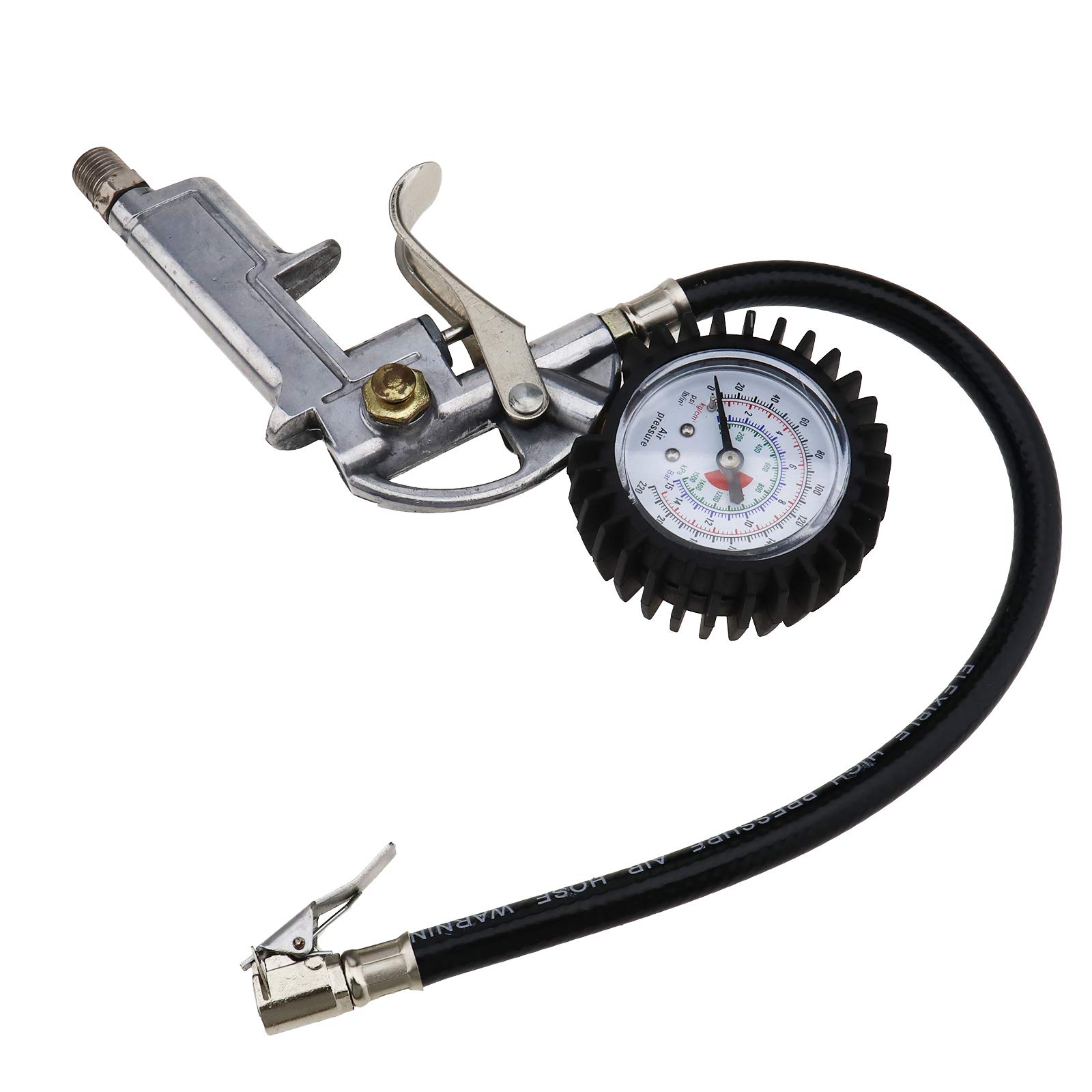 220 PSI Tyre Pressure Gauge Inflator Air Line Pump Car Truck Meter ...