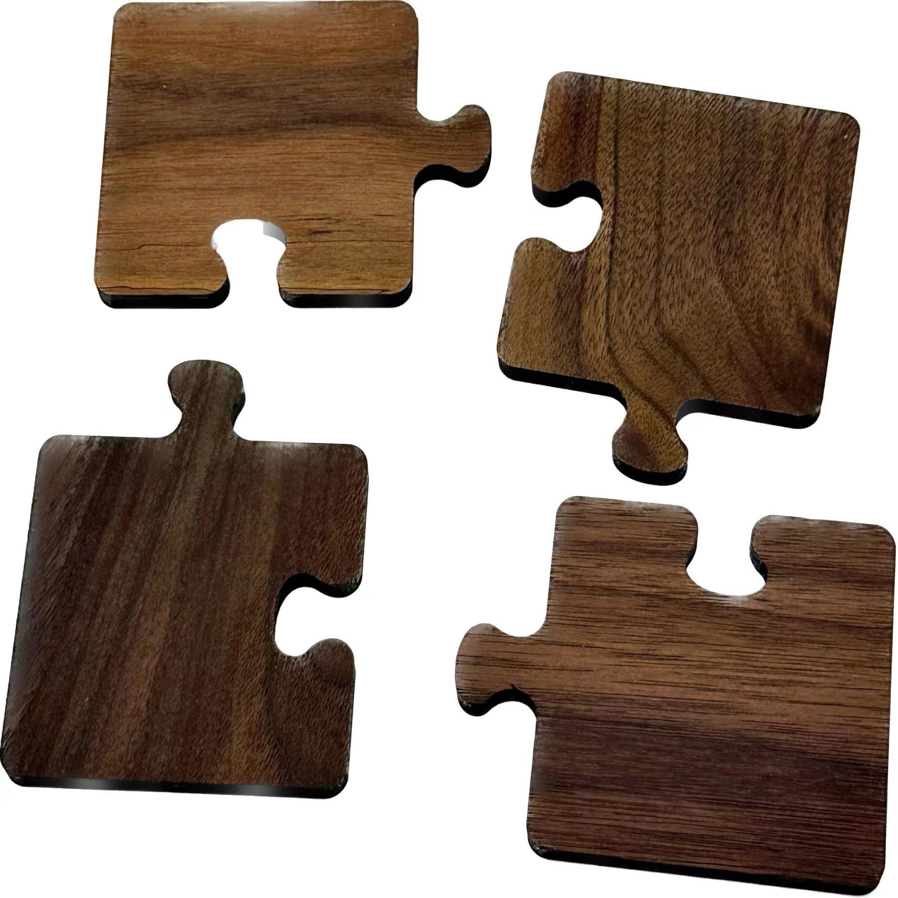 Amazon.com: Koqye Wooden Puzzle Coaster Set of 4, Wood Coasters for ...