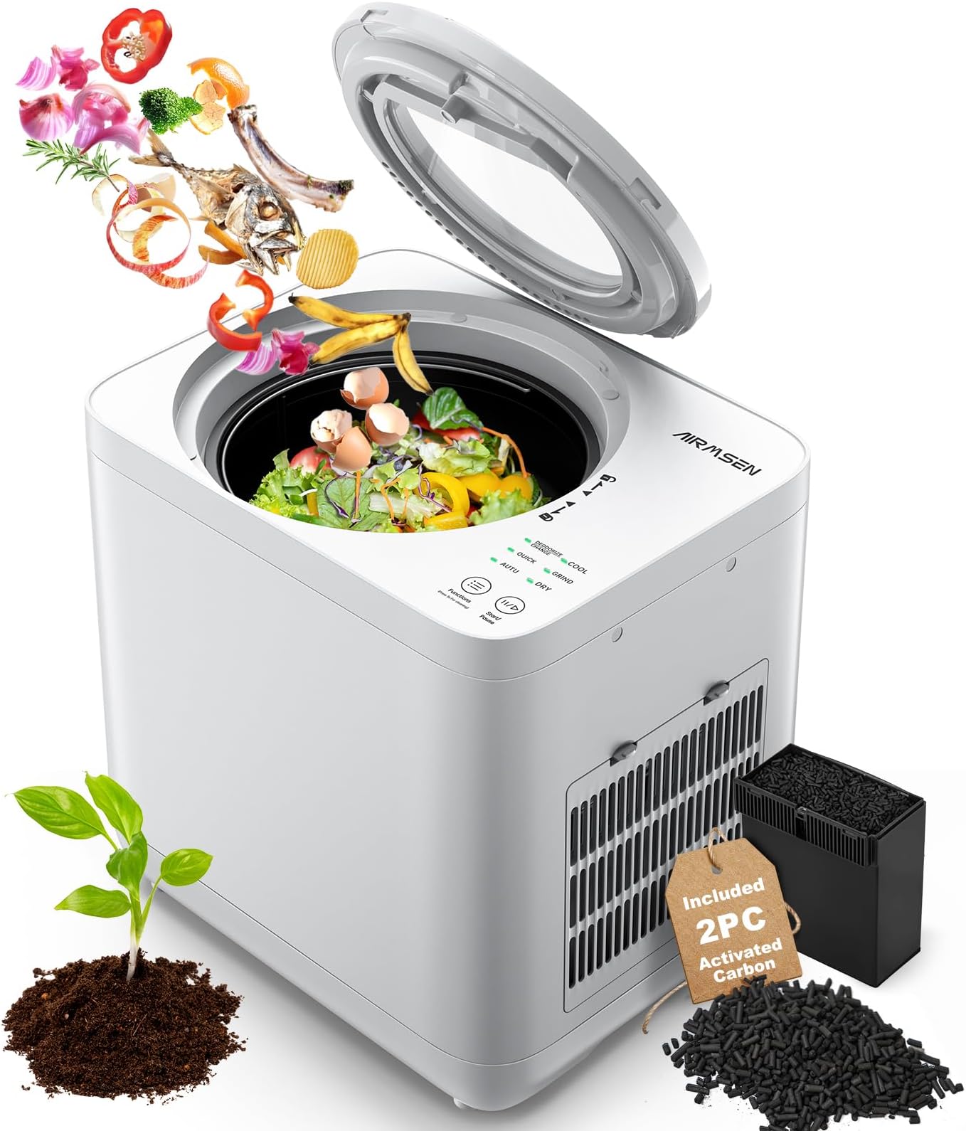 Amazon.com : Electric Kitchen Composter for Indoor: 2.5L Large Capacity ...