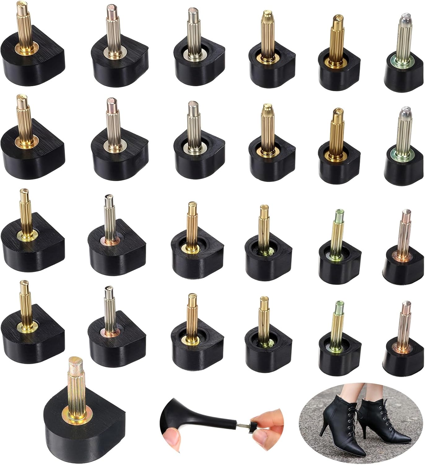 Heel Tips 12 Pairs Shoe Heel Repair Heel Caps High Heel Tips ...