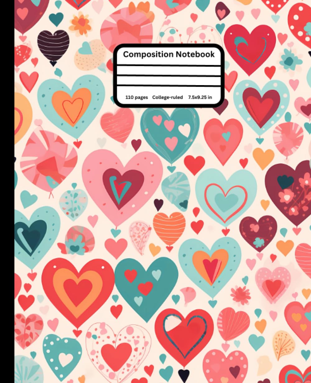 Composition Notebook Hearts Illustration Journal with 110 College Rule ...