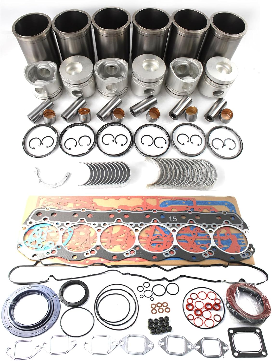 Amazon.com: Otobaijeni 6D15 Engine Overhaul Rebuild Kit (Piston No ...