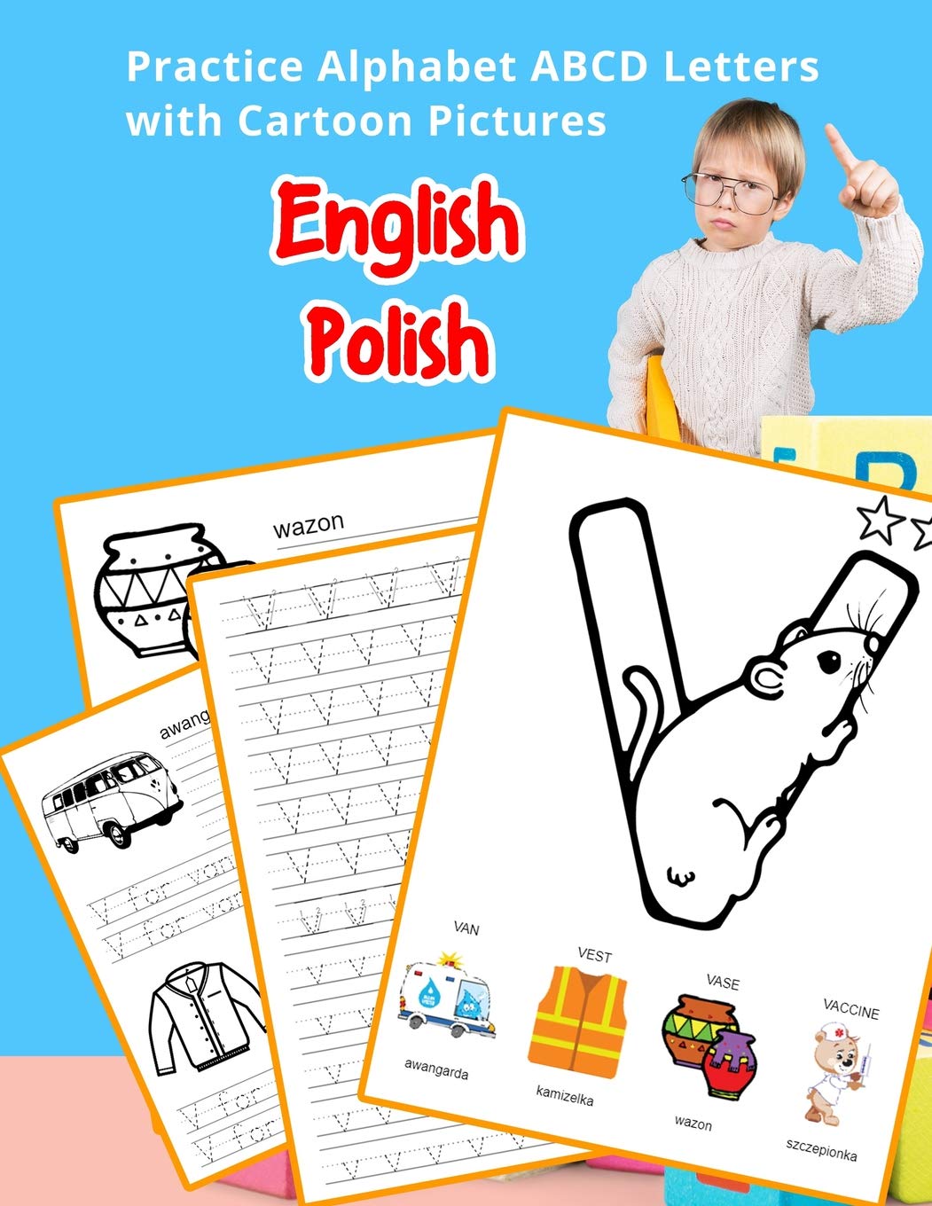 English Polish Practice Alphabet Abcd Letters With Cartoon Pictures ...