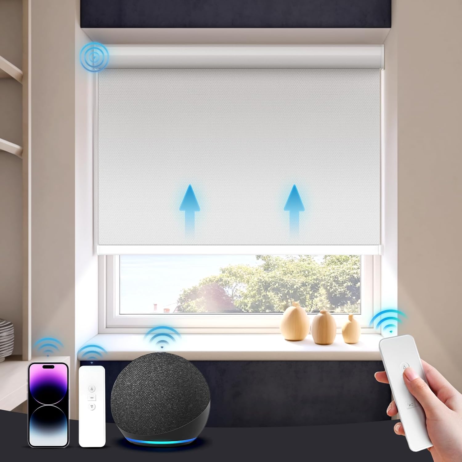 Amazon.com: Motorized Blind with Remote, Motorized Window Shade Work ...