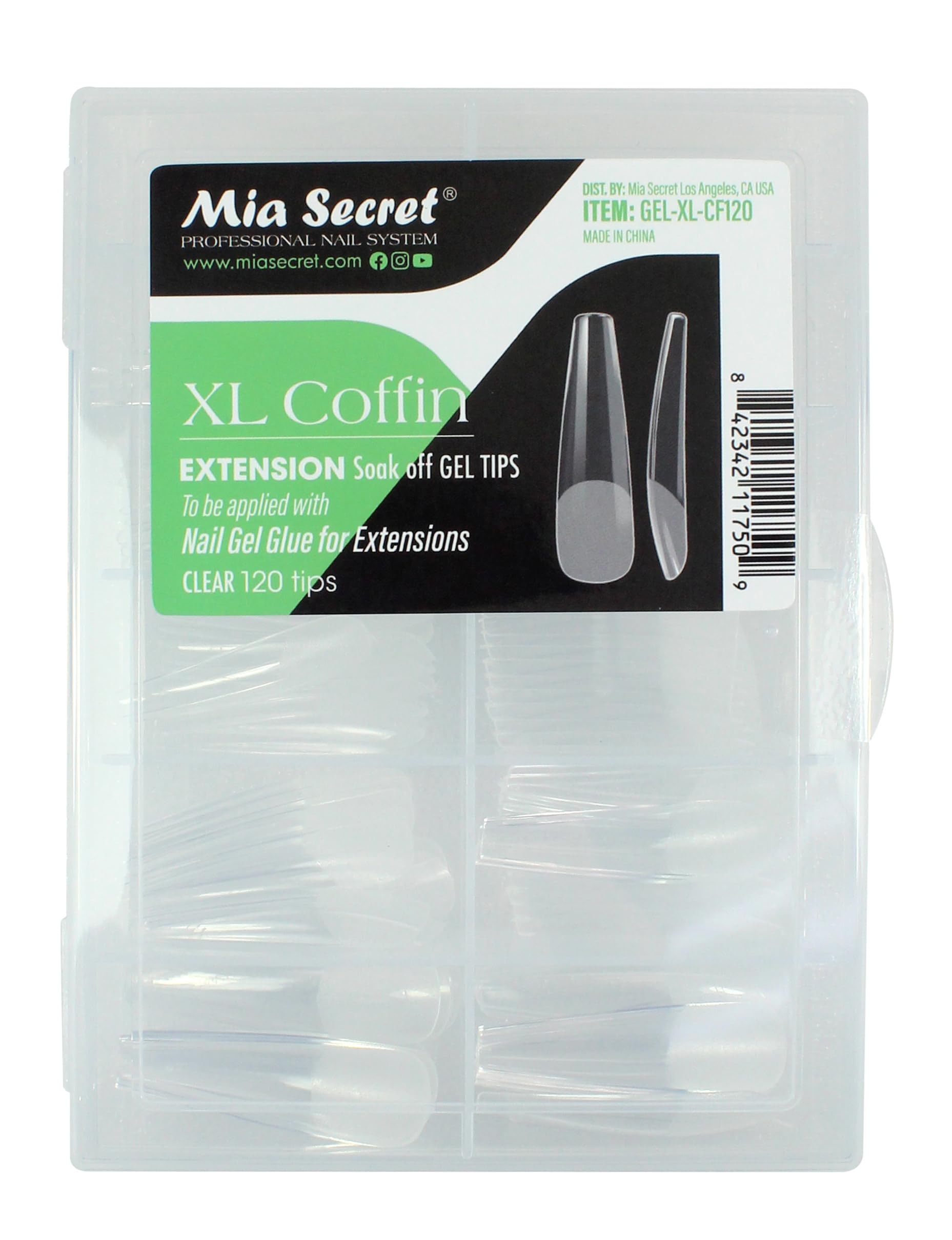 Amazon.com: MIA SECRET Extra Long Gel Extension Tips - MADE IN USA ...