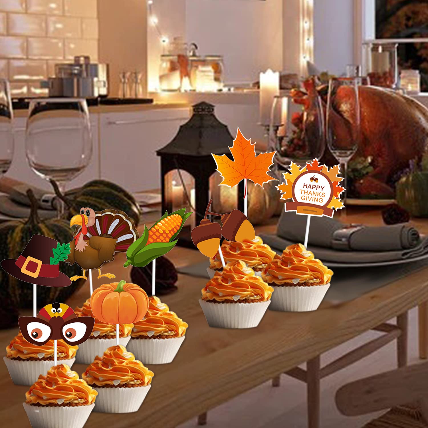 Thanksgiving Cupcake Toppers Printable Printable Thanksgiving Tags,