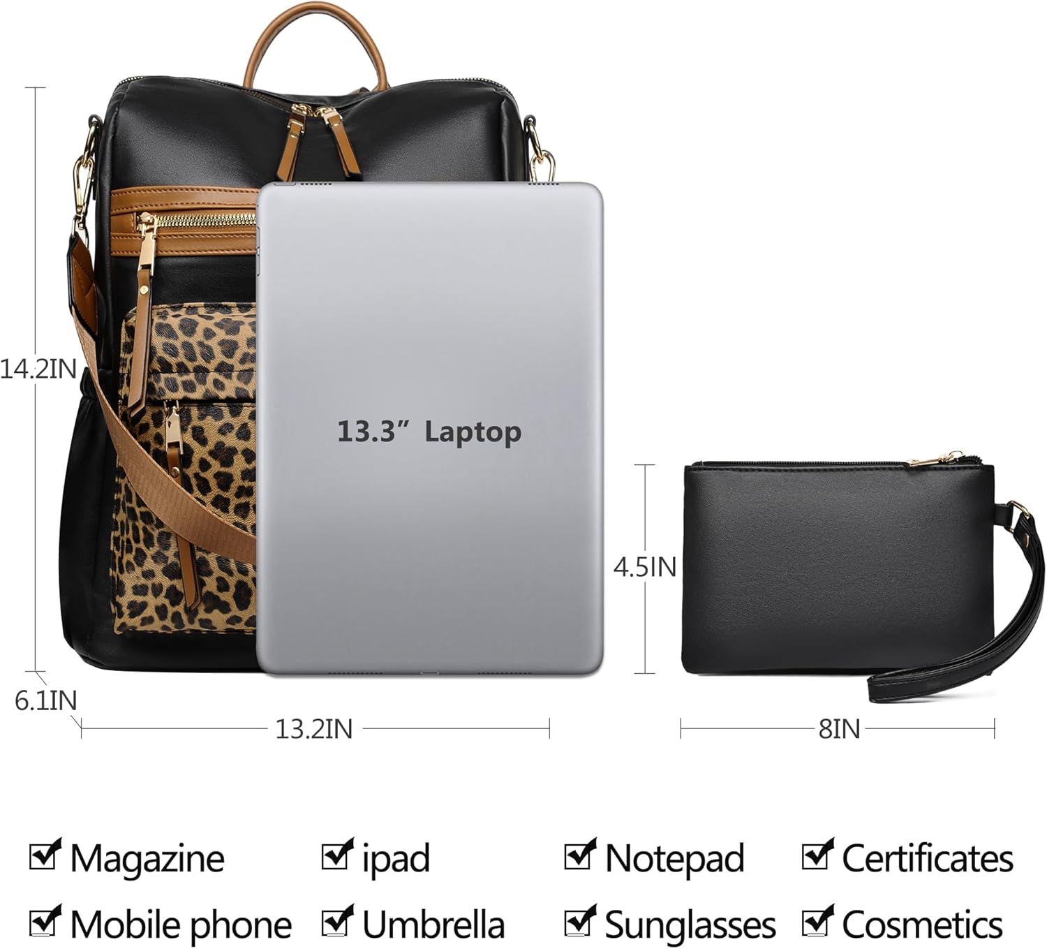 Dora & Liz Womens Backpack Purse Leather Travel Fashion Backpack Purse ...