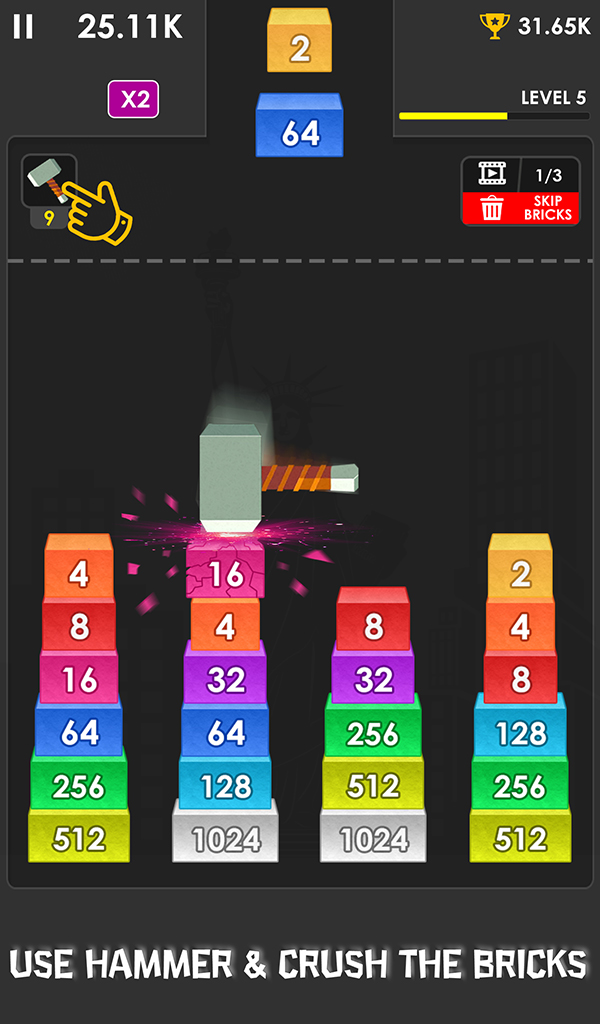 2048 Solitaire Merge Bricks - App on Amazon Appstore