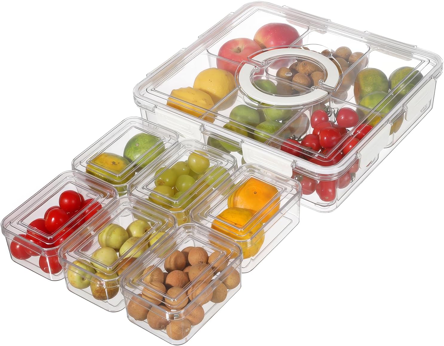 Amazon.com | Snackle Box Container for Fridge, 12 Large Divided Serving ...