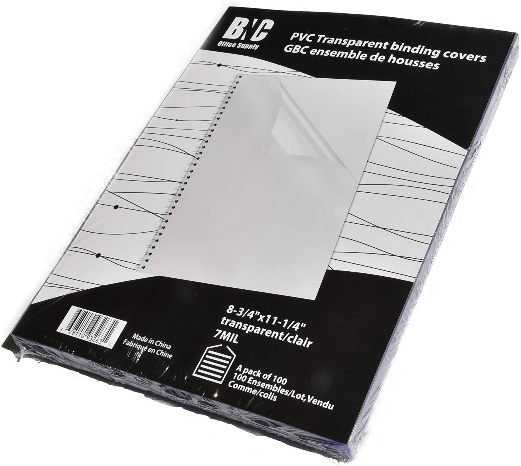 Amazon.com : BNC 7 Mil 8.75 Inches by 11.25 Inches PVC Binding Covers ...
