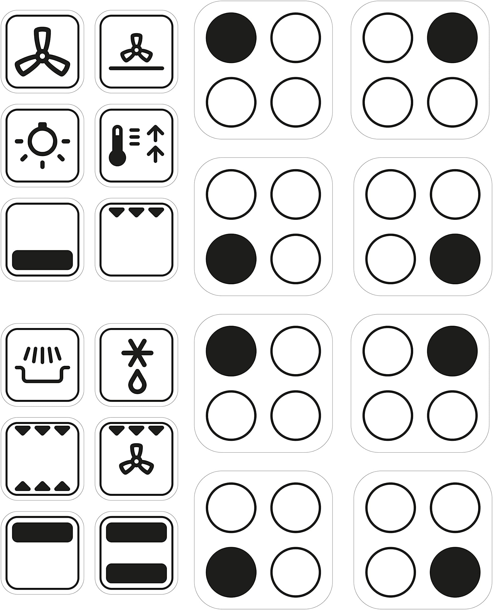 Cooker Symbol Sticker Set for Cooker Labelling (RPt1/1) (9 mm), Black ...