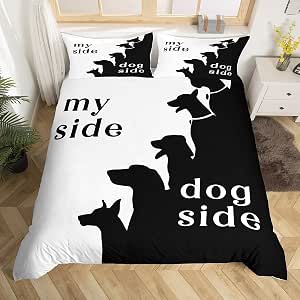 Amazon.com: Dog Side and My Side Comforter Cover Twin for Boys Girls ...