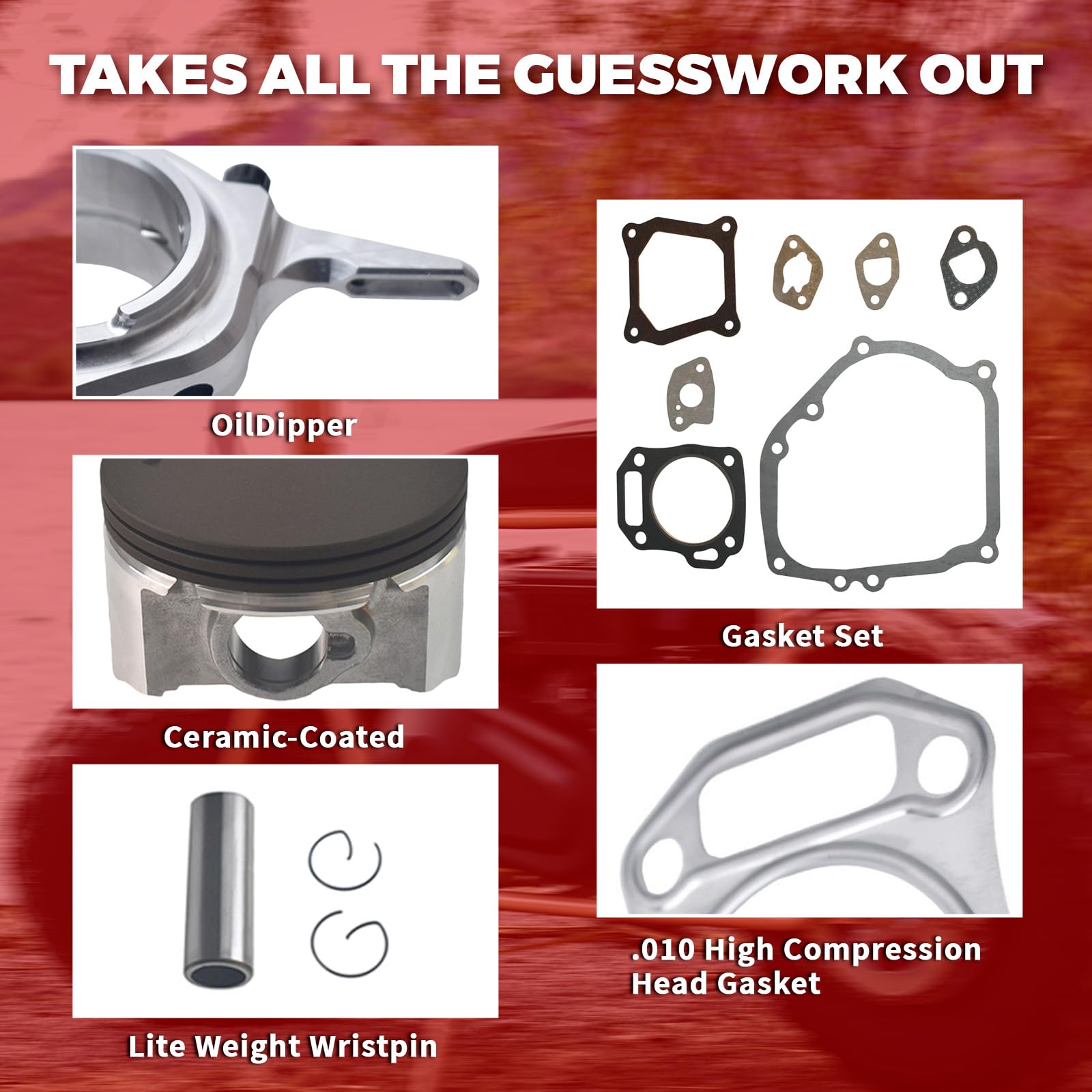 Predator 212 Billet Rod Billet Rod & 70mm Ceramic Coated Piston Kit For ...