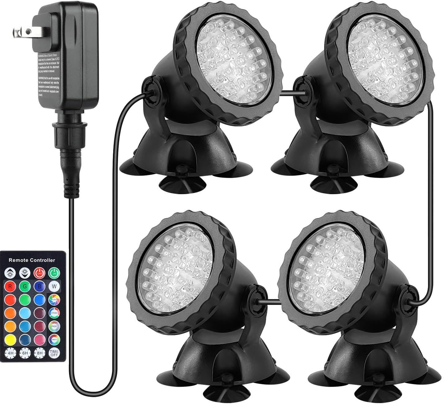 Amazon.com : Pond Lights with Timer, 12V LED Underwater Light, IP68 ...