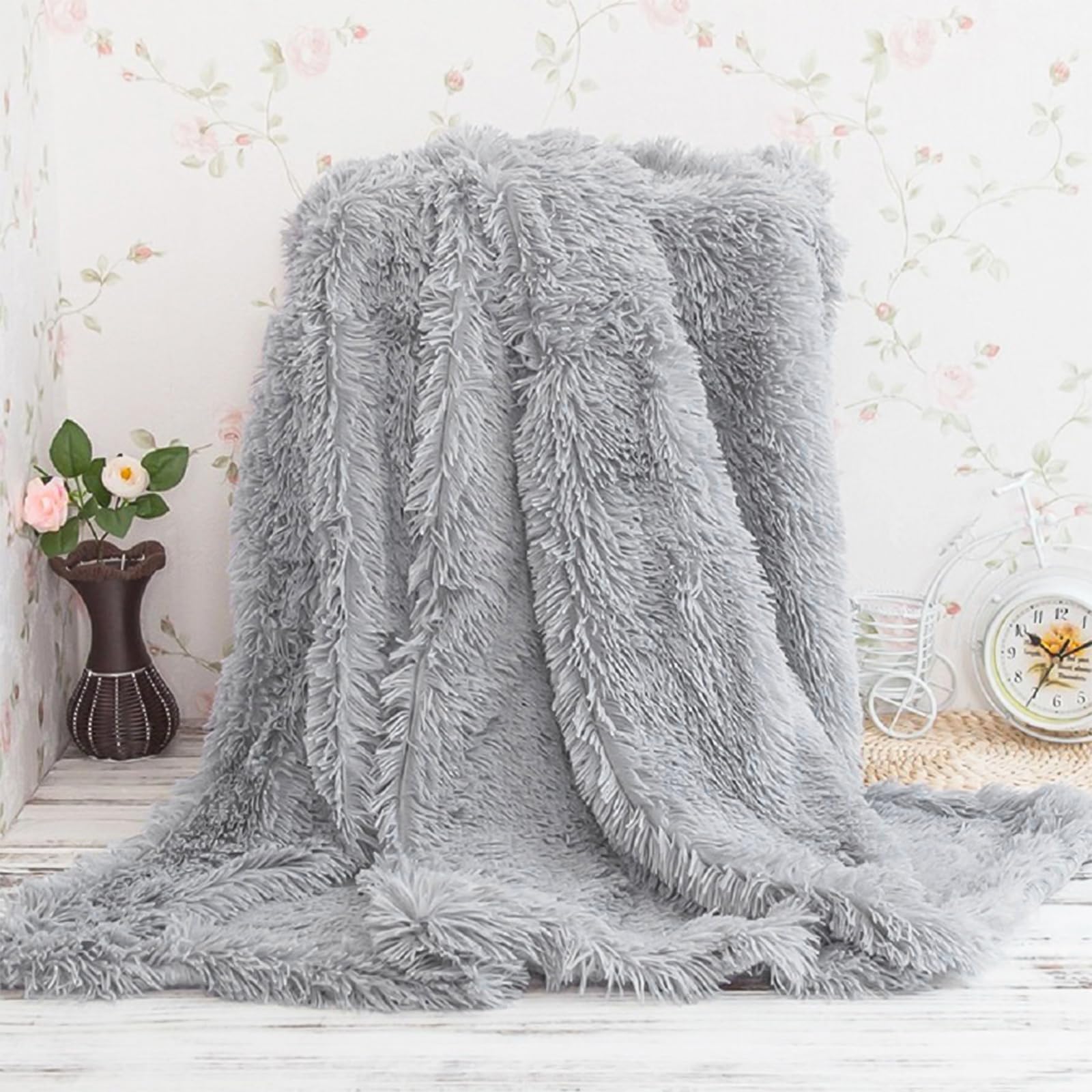 Couverture 160x200 cm,Couverture Polaire,Plaid Fausse Fourrure Haute ...