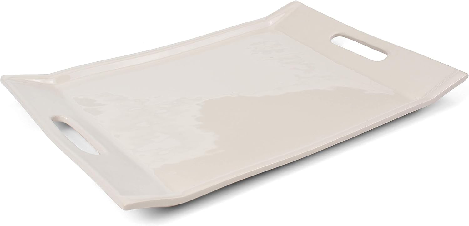 Amazon.com | Milltown Merchants White Rectangular Ceramic Platter With ...