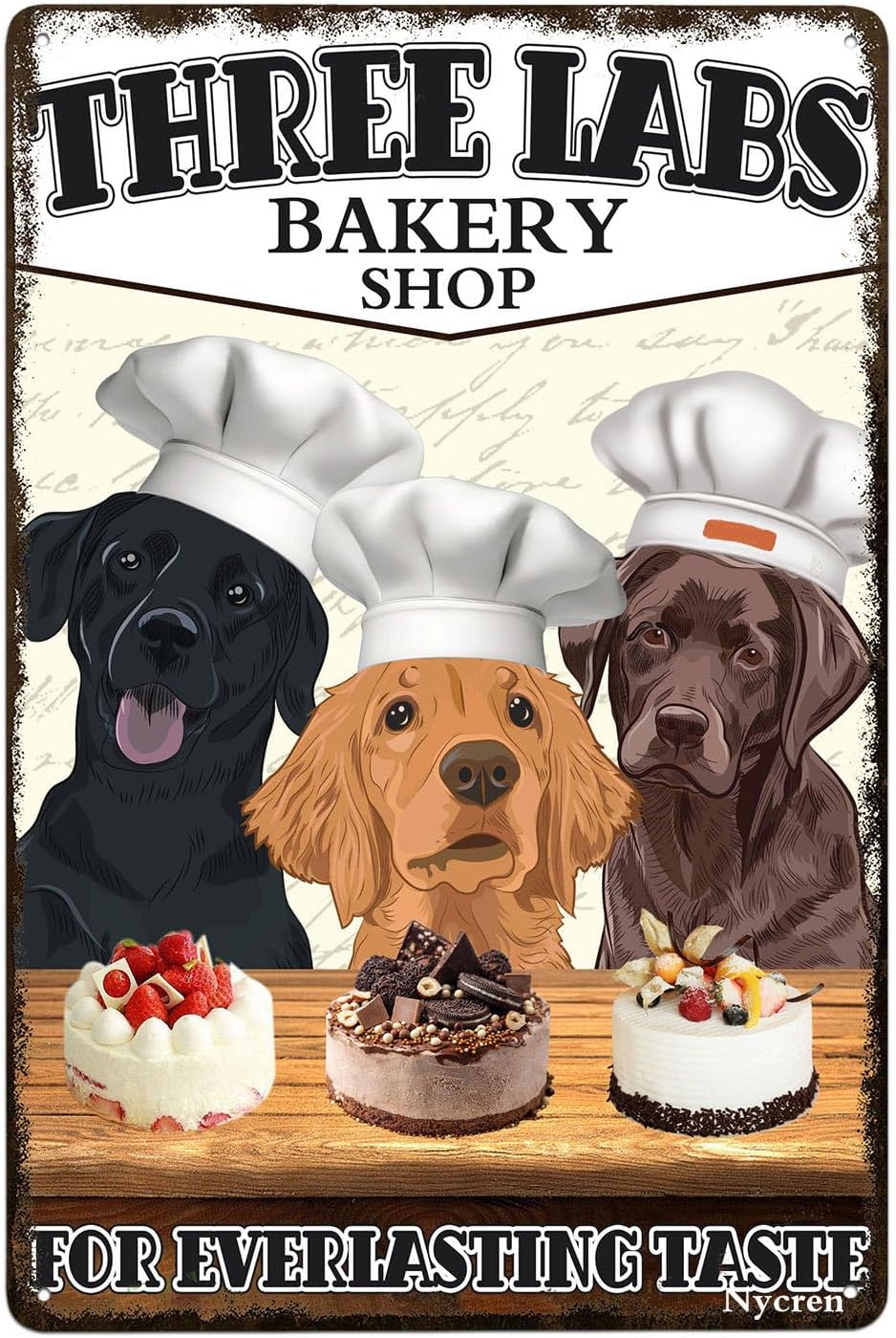 Amazon.com: Metal Sign Labrador Retriever Dog Bakery for Everlasting Taste Retro Decor Home ...