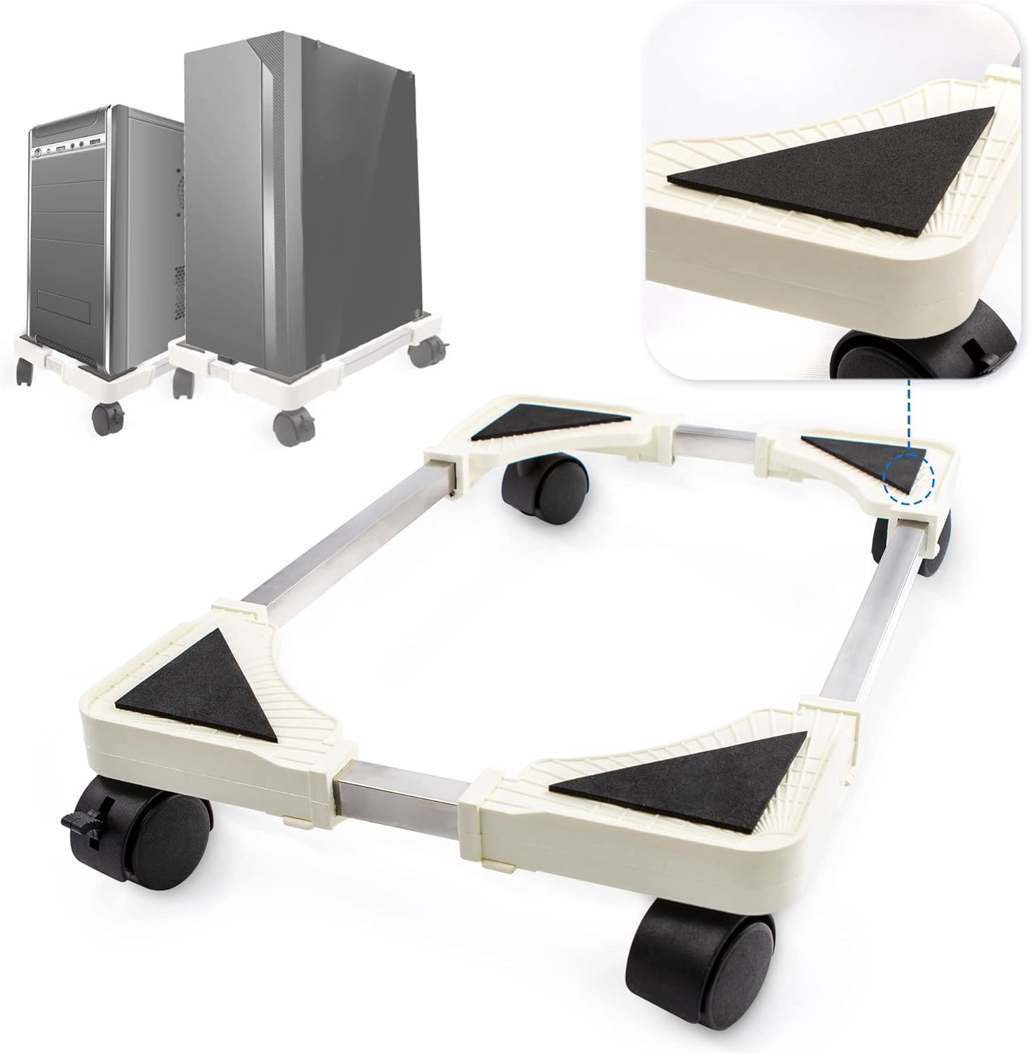 Amazon.com : Computer Tower Stand with Wheels Adjustable CPU Stand PC ...