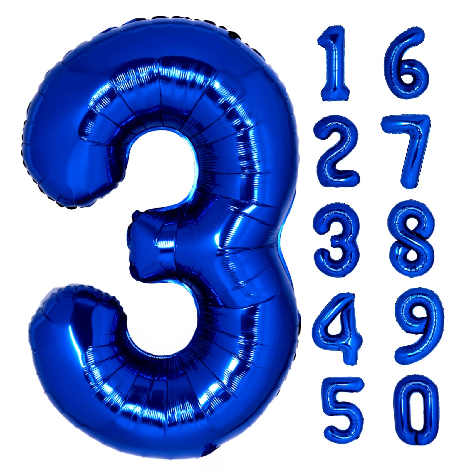 Snapklik.com : 40 Inch Giant Navy Blue Number 3 Balloon, Helium Mylar ...