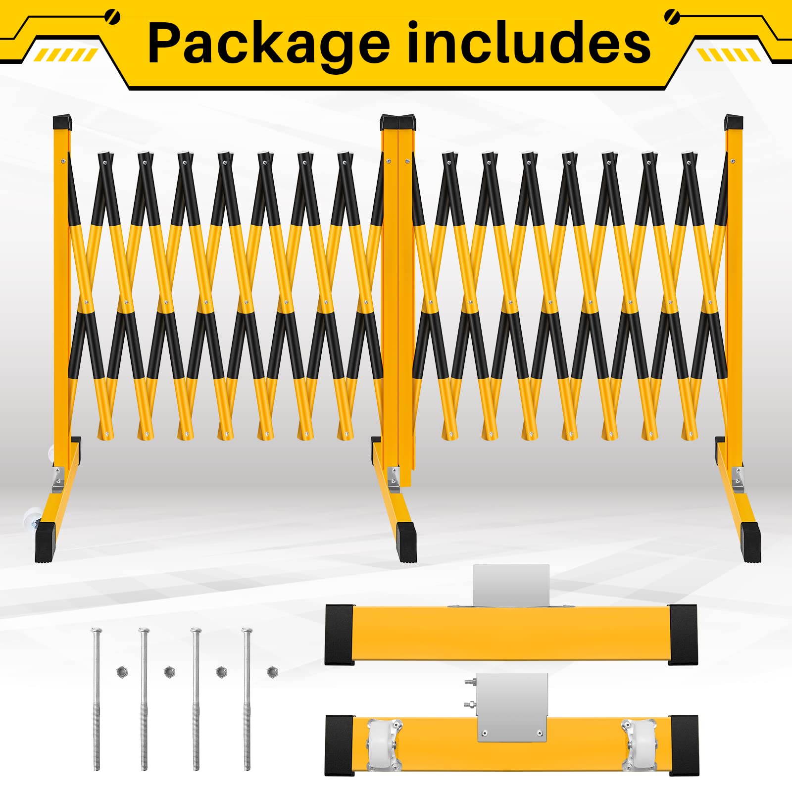 Expandable Security Gate Yellow Black Mobile Parking Barrier 36 Inch ...